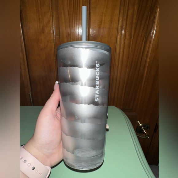 Starbucks | Kitchen | Starbucks 223 Winter Collection Glass Silver 8oz ...